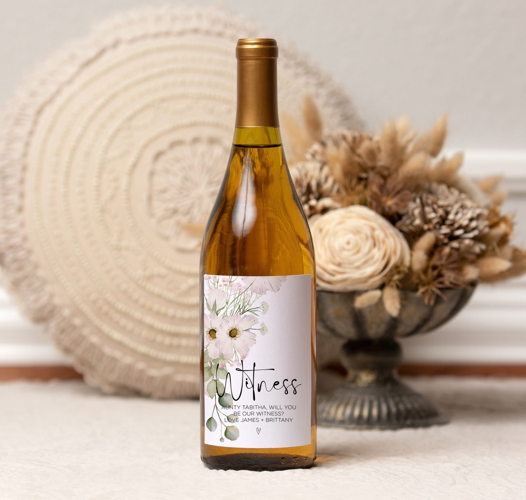 Customised Will You Witness Our Wedding Wine Label, Bride and Groom ...
