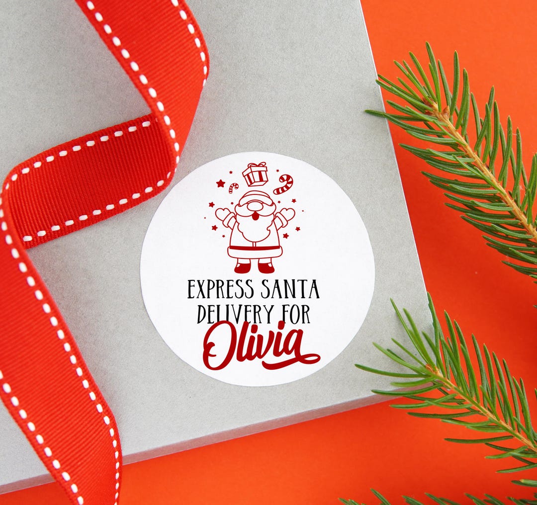 Personalised Express Delivery From Santa Claus Christmas Gift Stickers ...