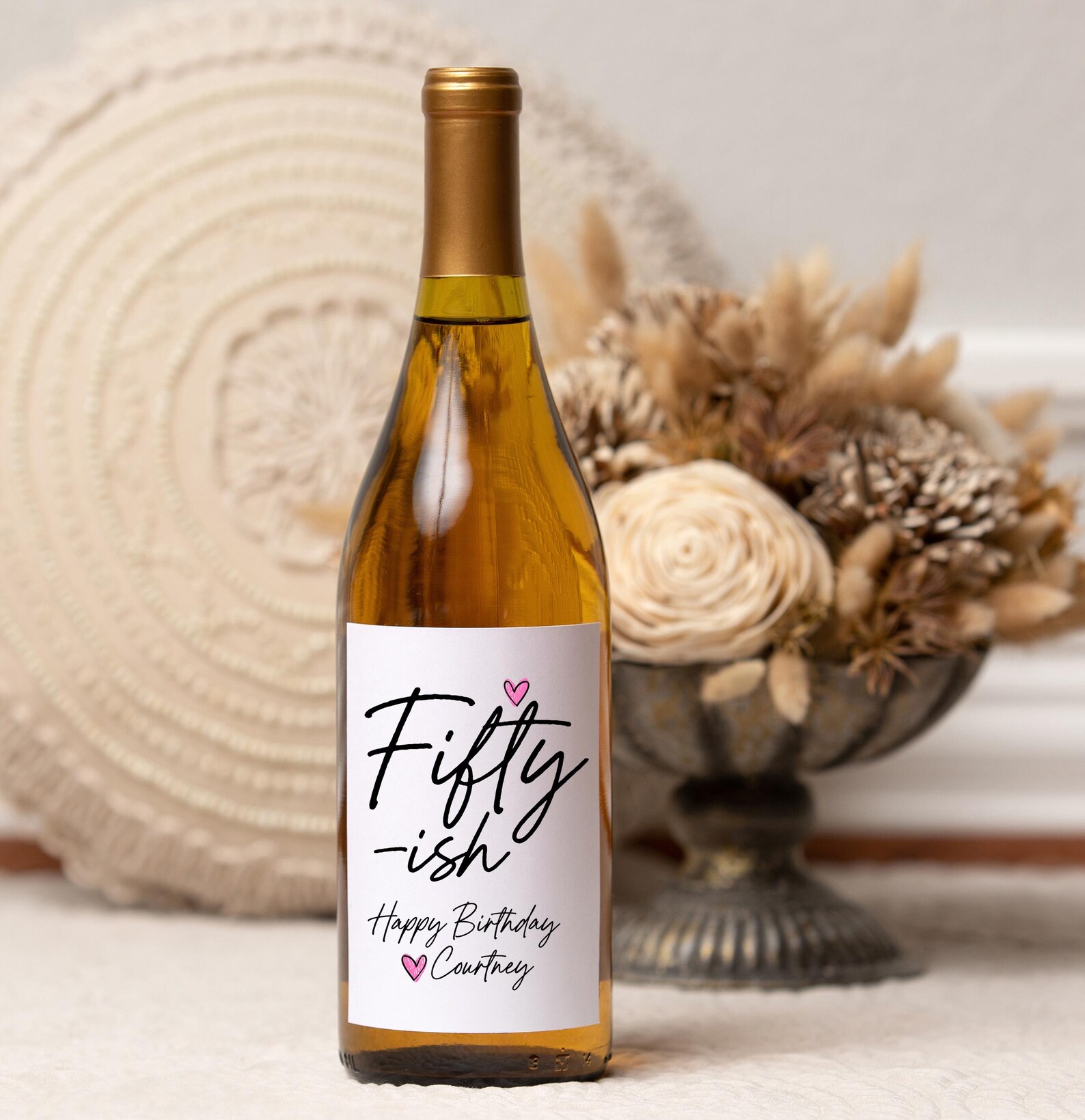 Funny 50th Birthday Wine Labels, Fiftieth Birthday, Turning Fiftyish ...