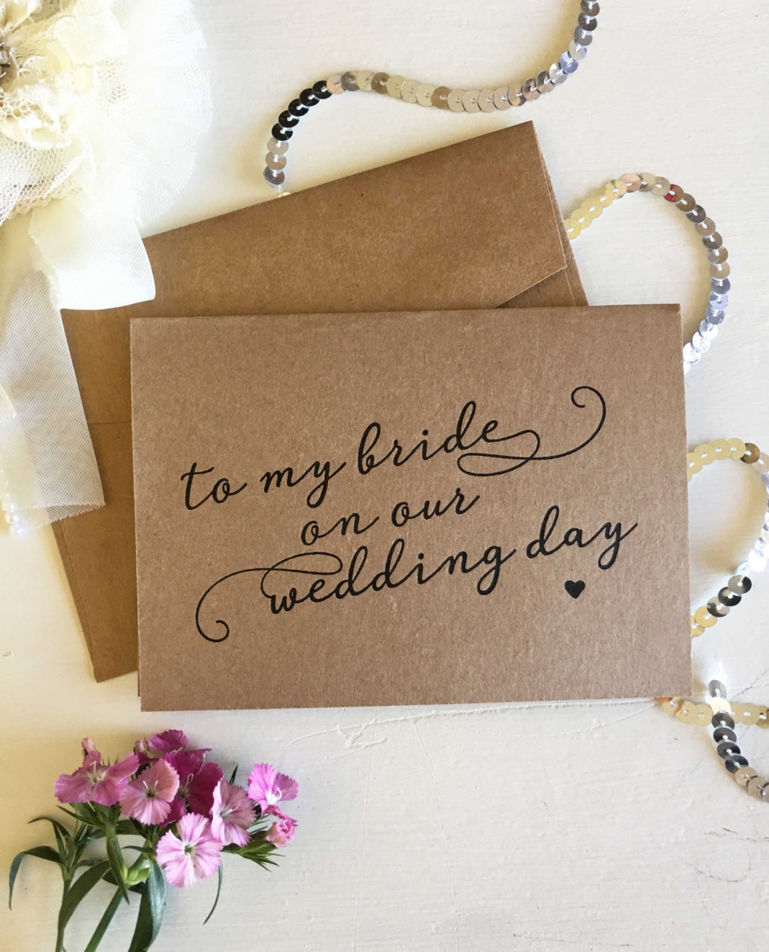 Wedding Card - Wedding Day Card for Bride and Groom - on Our Wedding ...