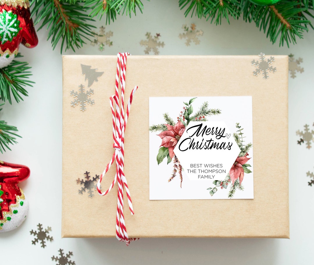 Personalized Christmas Gift Label Stickers, Merry Christmas Stickers ...