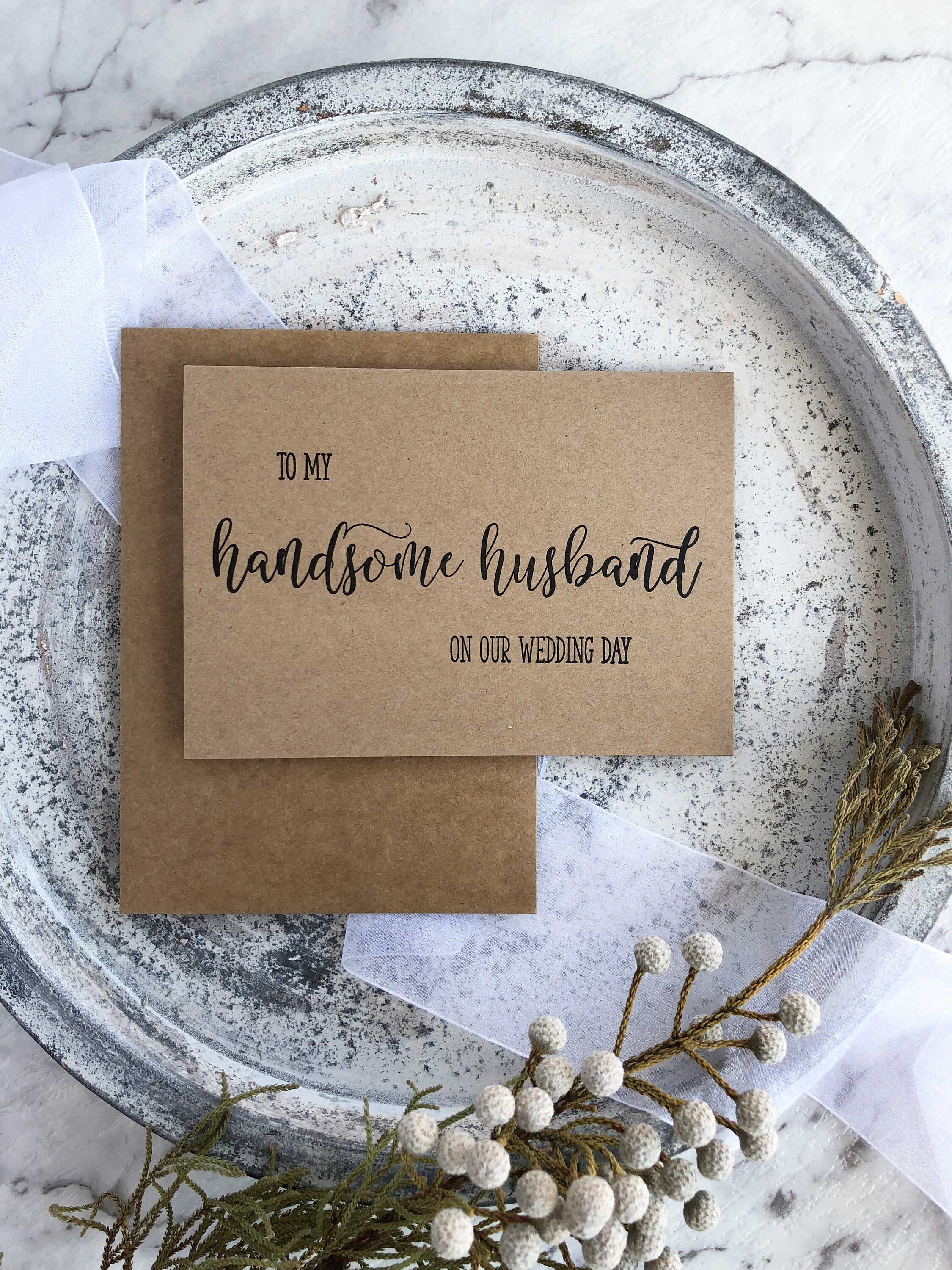 Groom Card From Bride Handsome Husband My Groom Card Groom | Etsy