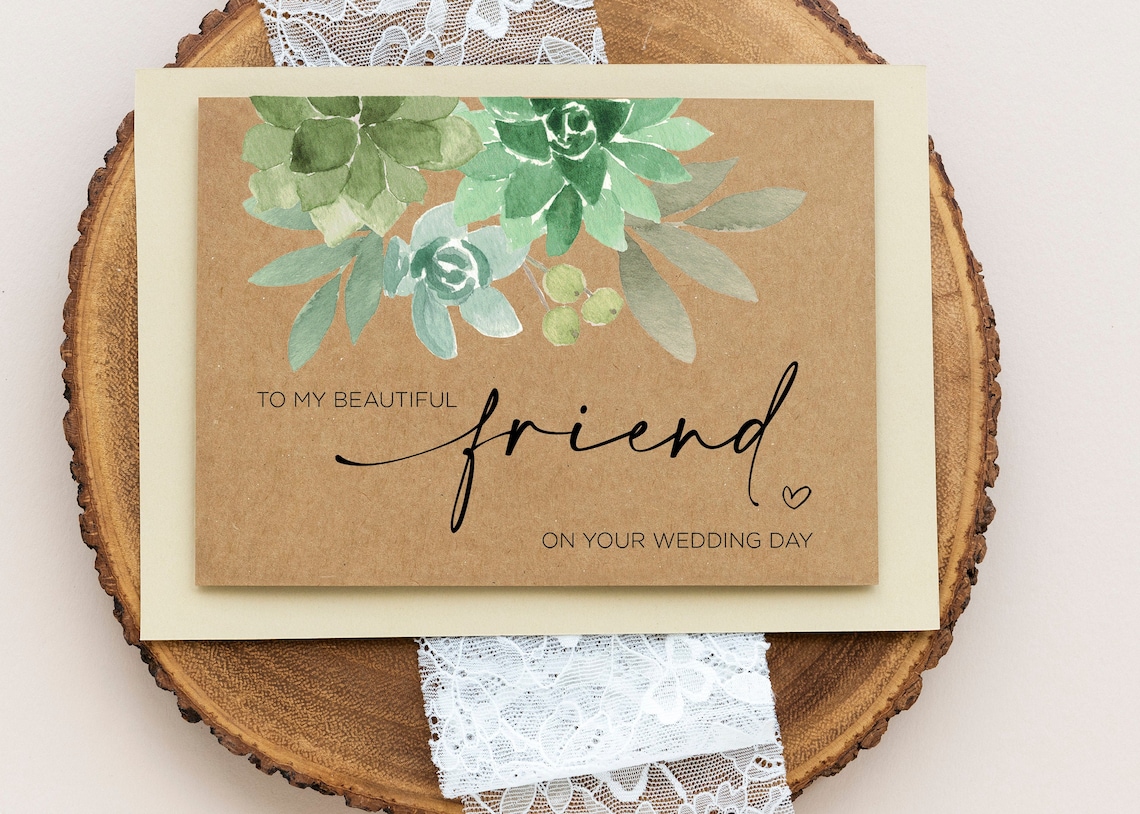 Best Friend Wedding Card, Beautiful Friend Gift, to My Bestie on Her ...