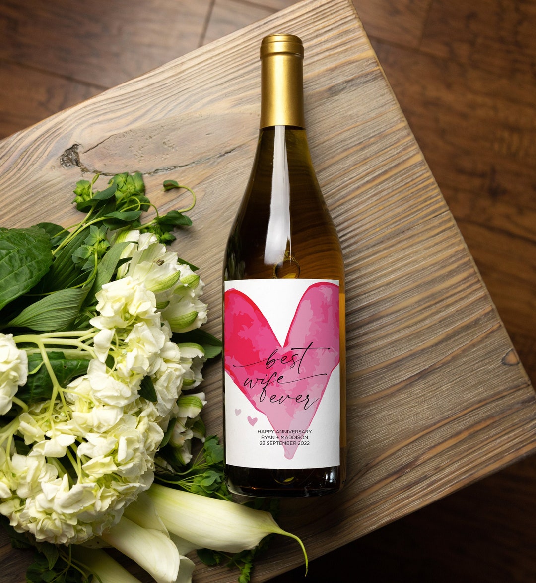 Custom Anniversary Wine Label Love You Best Wife Ever Gift - Etsy