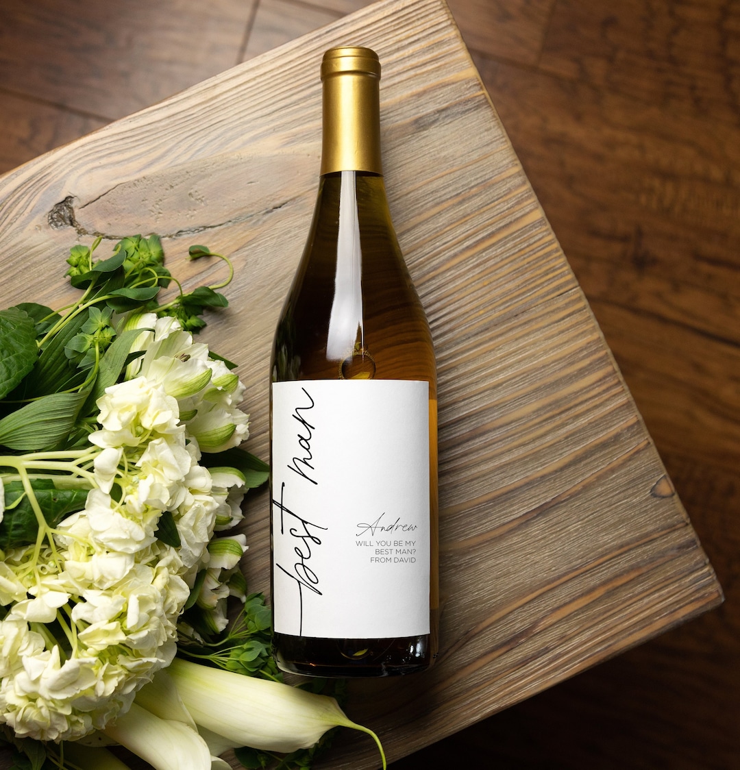 Custom Groomsman Proposal Wine Label, Will You Be My Best Man, Wedding ...