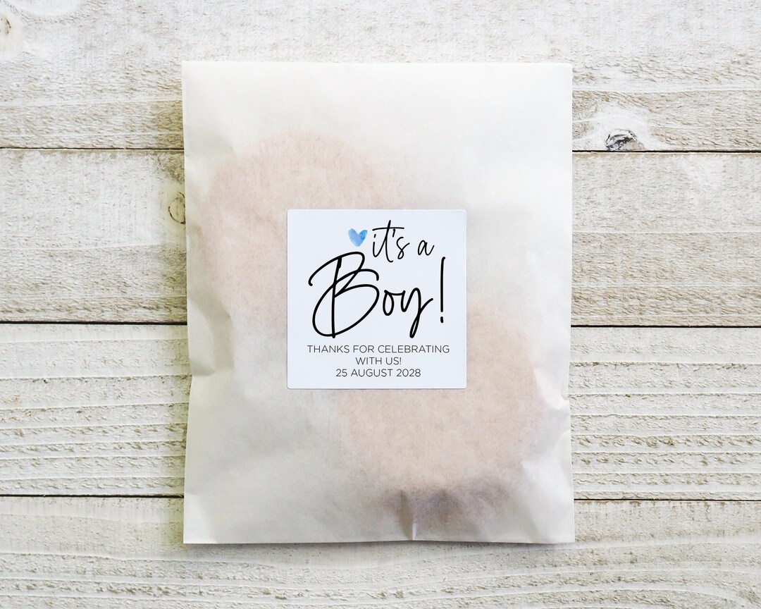 Its a Boy Shower Thank You Favor Stickers, Cute Boy Baby Shower Square ...
