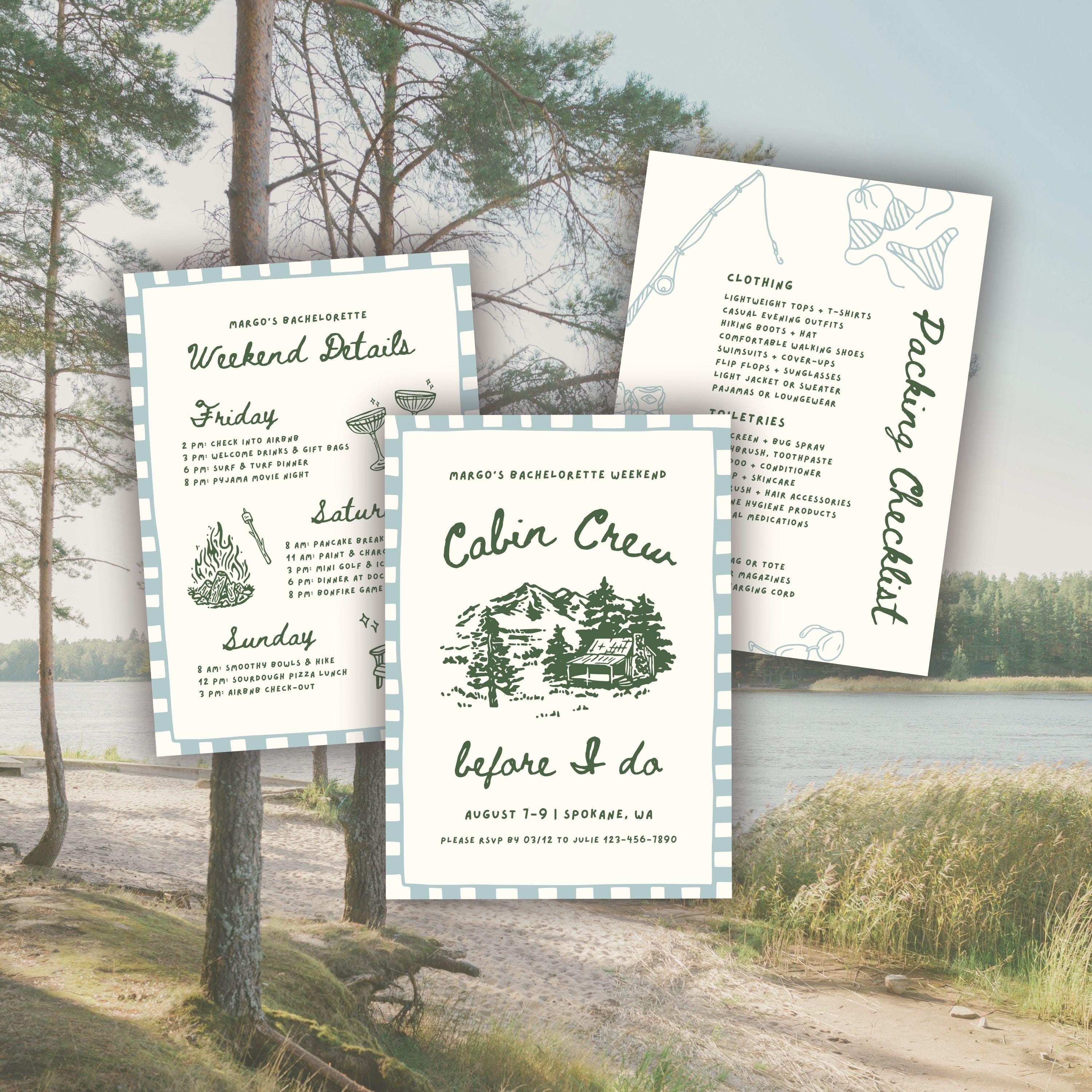 Cabin Crew Before I Do Bachelorette Invitation Template: Camp Bach ...