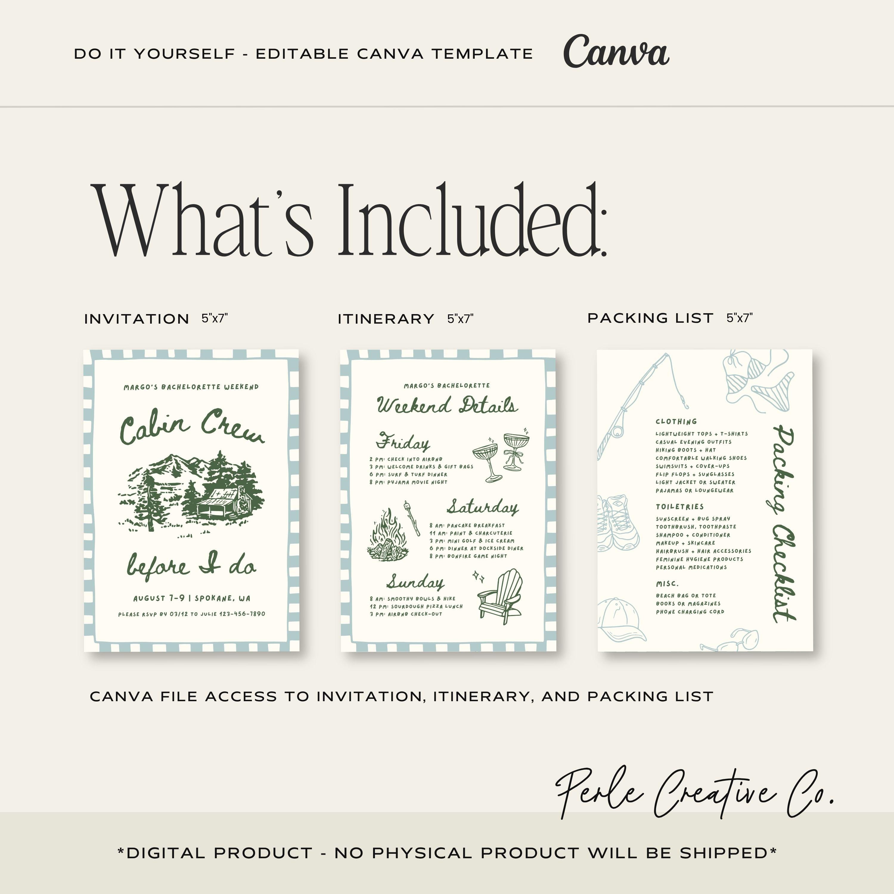 Cabin Crew Before I Do Bachelorette Invitation Template: Camp Bach ...