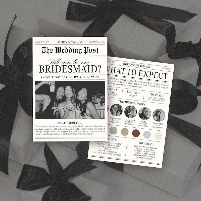 Bridesmaid Card Old Money - Etsy