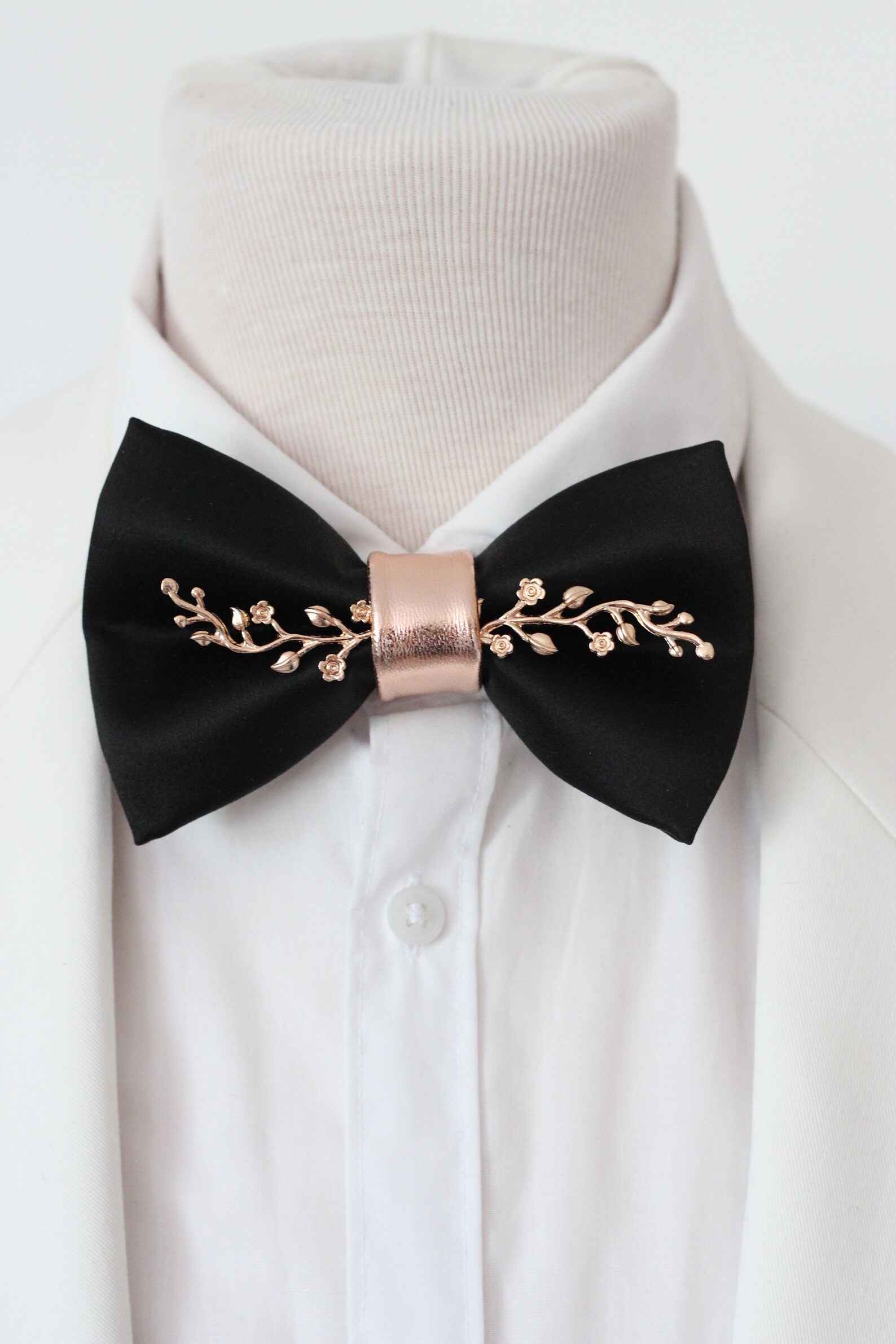 Black and Rose Gold Mens Satin Butterfly Bow Tie Formal Black - Etsy