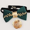 Black Bowtie, Gold Mens Silk Bow Tie for Men, Gold Wedding Bow Tie Black Satin Bowtie Bow Tie ...