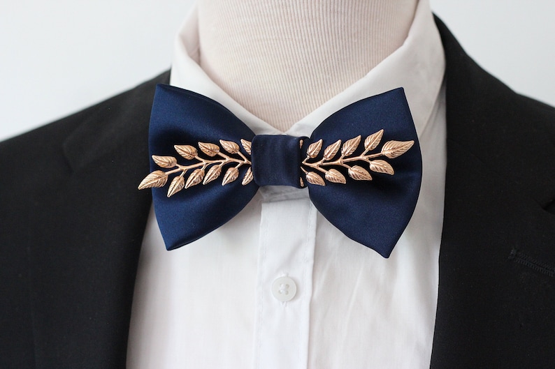 Navy Blue Satin Mens Boys Bow Tie Navy Blue Formal Bowties - Etsy