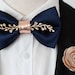Navy Blue Satin Mens Bowtie Boys Prom Bow Tie Rose Gold - Etsy