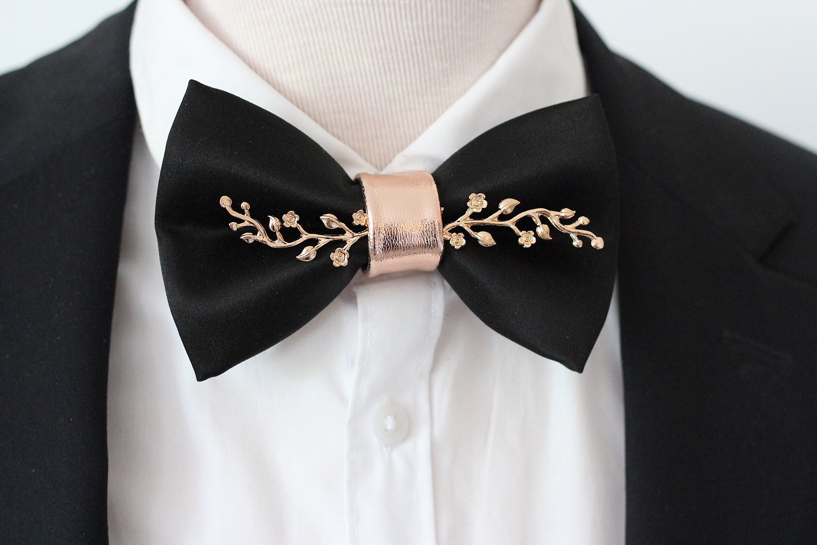 Black and Gold Satin Butterfly Bow Tie Formal Black Bowties - Etsy