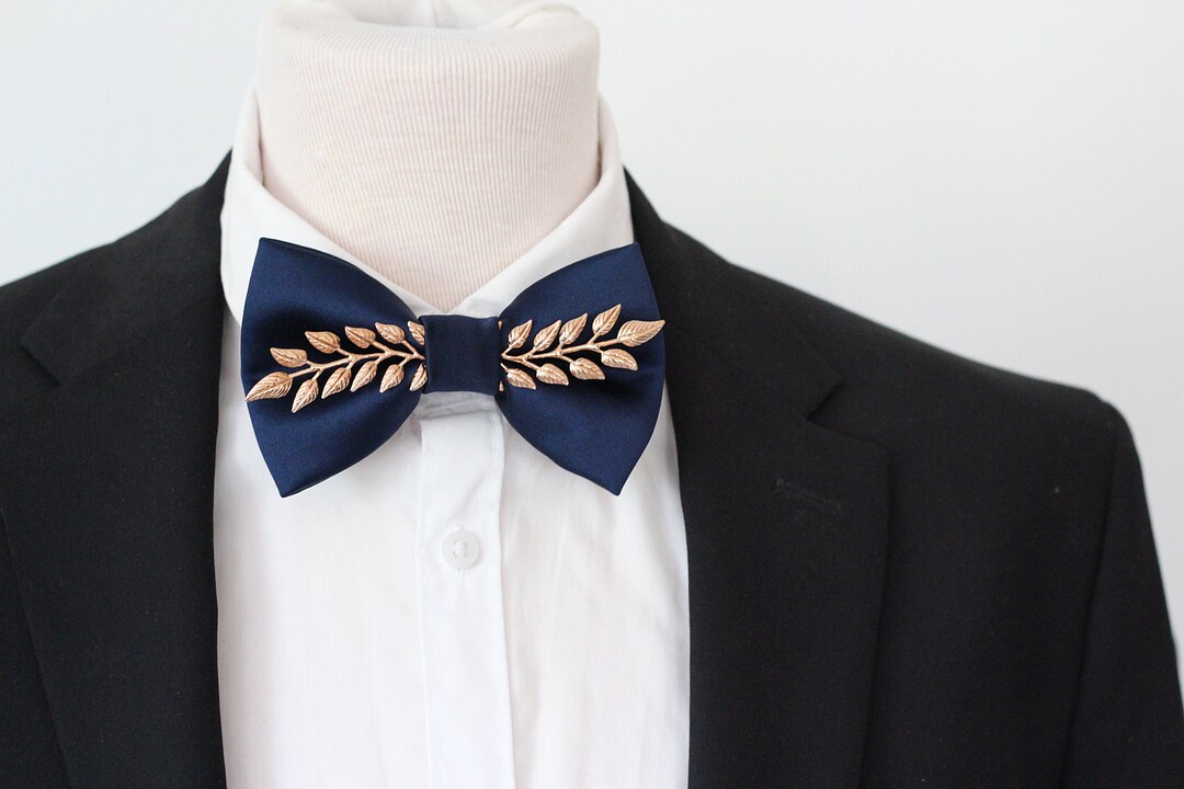 Navy Blue Satin Mens Boys Bow Tie, Navy Blue Formal Bowties, Men Bowtie ...