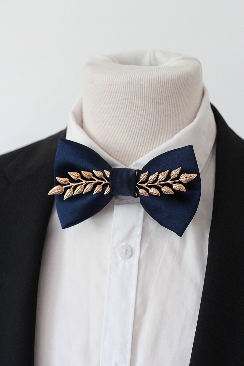 Navy Blue Satin Mens Boys Bow Tie Navy Blue Formal Bowties - Etsy