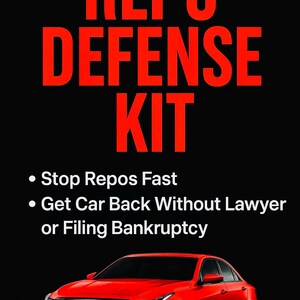 Repo Defense Kit | Stop Car Repossession Fast | Auto Legal Tools ...