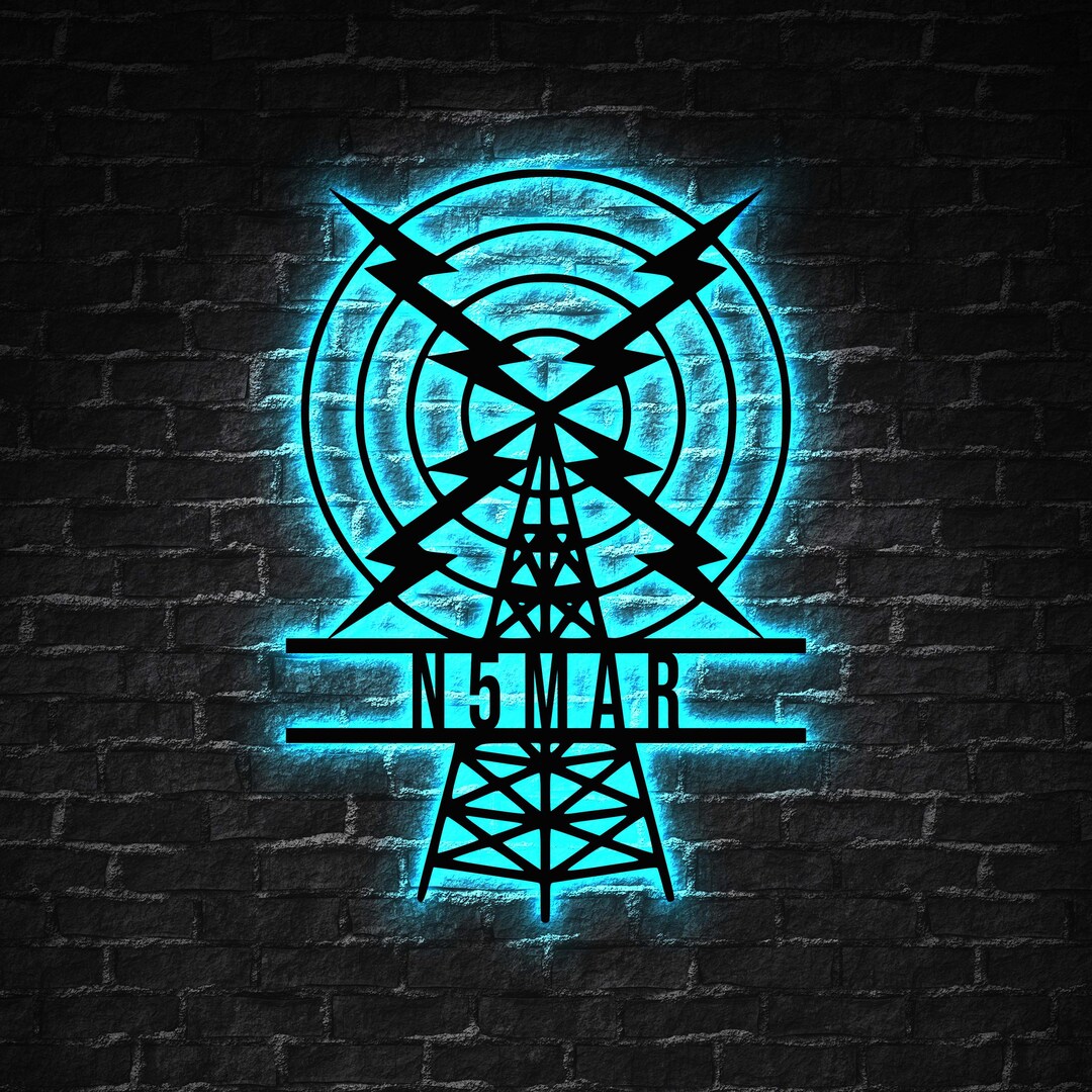 Personalized Ham Radio LED Metal Sign: Custom Callsign Wall Art, Radio ...