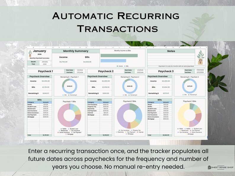 Feuille de calcul de suivi des chèques de paie, suivi des dépenses ...