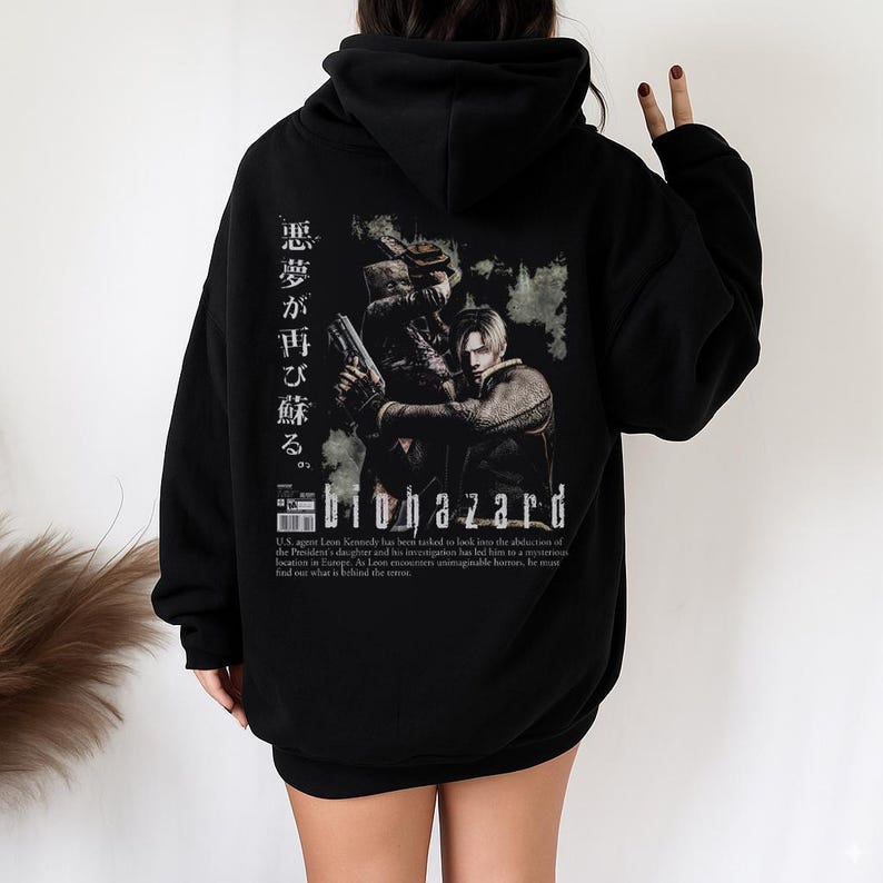 Leon Kennedy Hoodie, Retro Resident Evil Graphic, Gamer Gift - Etsy