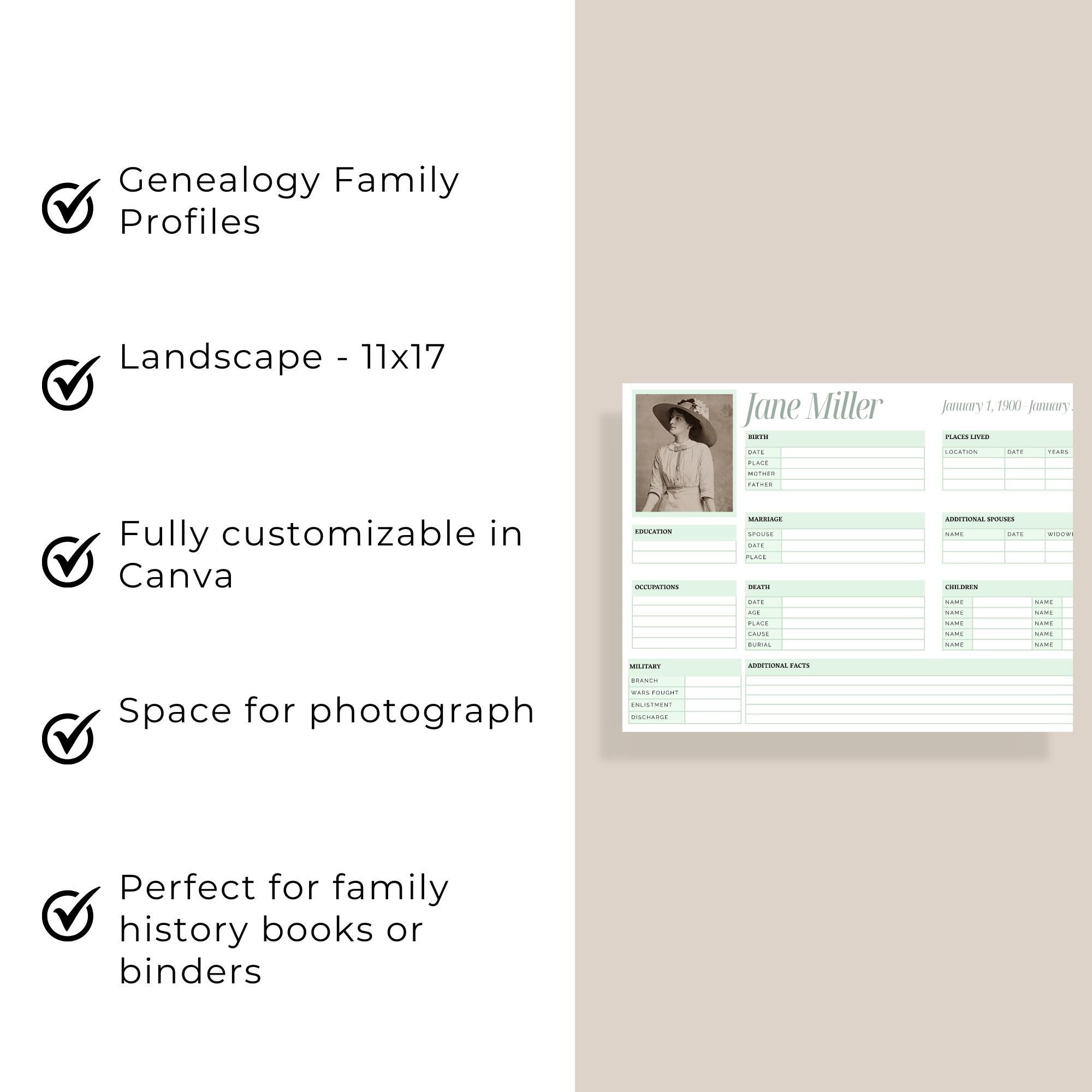 Genealogy Family History Canva Template: Unlimited Pages | Canva ...