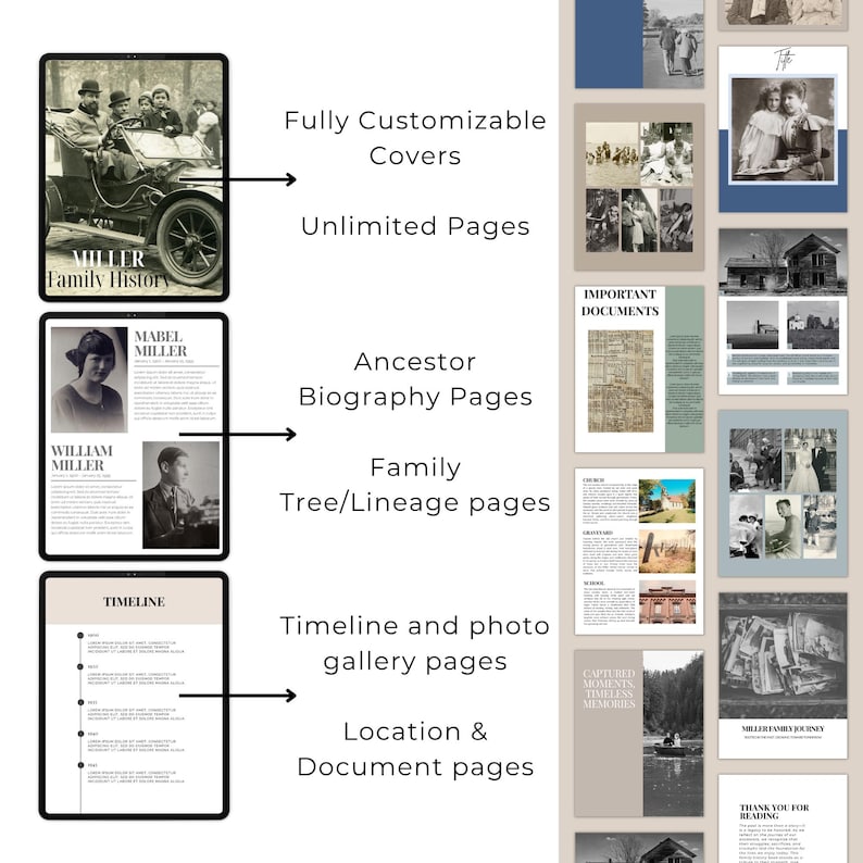 Family History Book Template: Genealogy Keepsake | Canva, US Letter, A4 ...