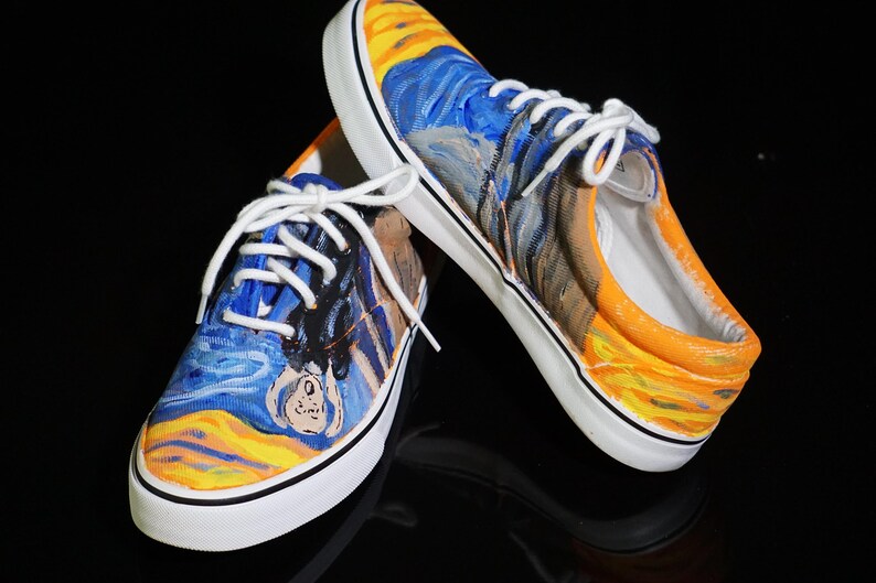 Hand-painted Scream Shoes for Men and Women - Etsy