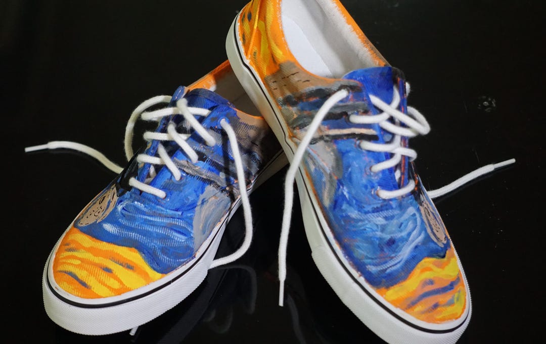 Hand-painted Scream Shoes for Men and Women - Etsy