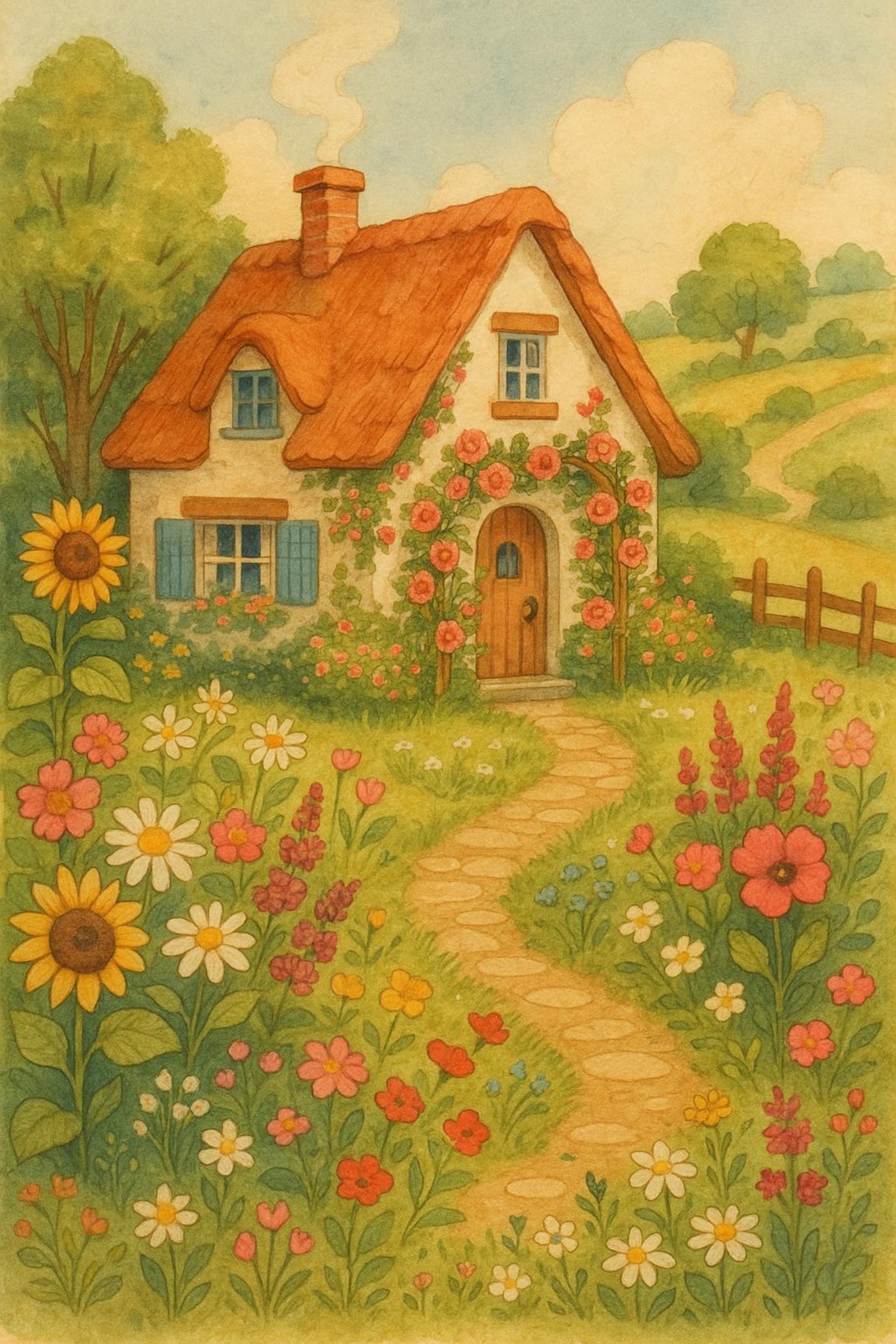 Cottagecore Gothic Wall Art | Cozy Countryside Cottage Print | Rustic ...