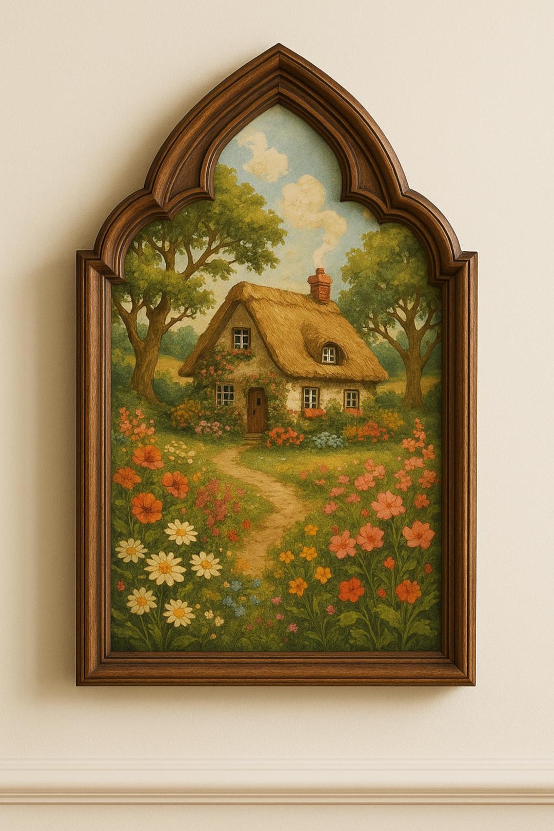 Cottagecore Gothic Wall Art | Cozy Countryside Cottage Print | Rustic ...