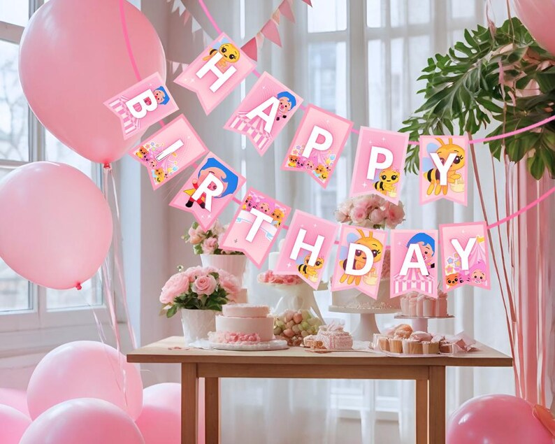 Little Bee Birthday Banner | Printable Party Decoration | Instant ...