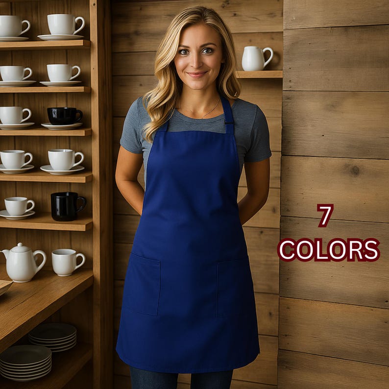 Blank Cotton Apron With Pockets: Adjustable Chef, Barista, or DIY - Etsy
