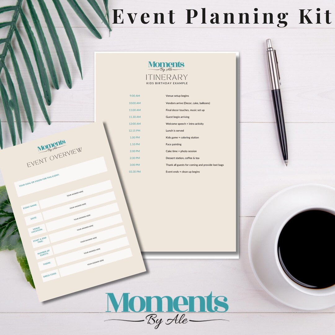 Event Planning Kit | Canva Party Planner | Digital Event Organizer ...