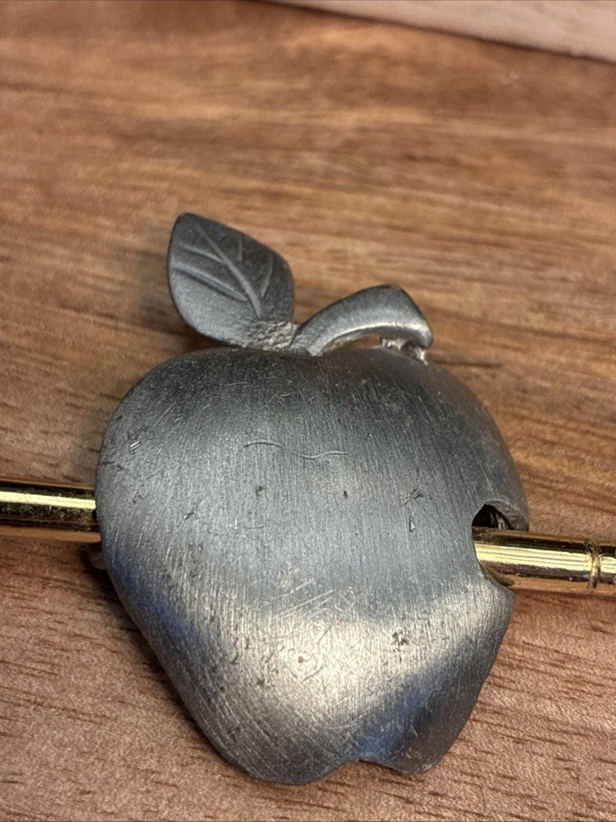 Vintage Ultra Craft Apple Pencil Pin Brooch Silver Gold Tone Teacher ...