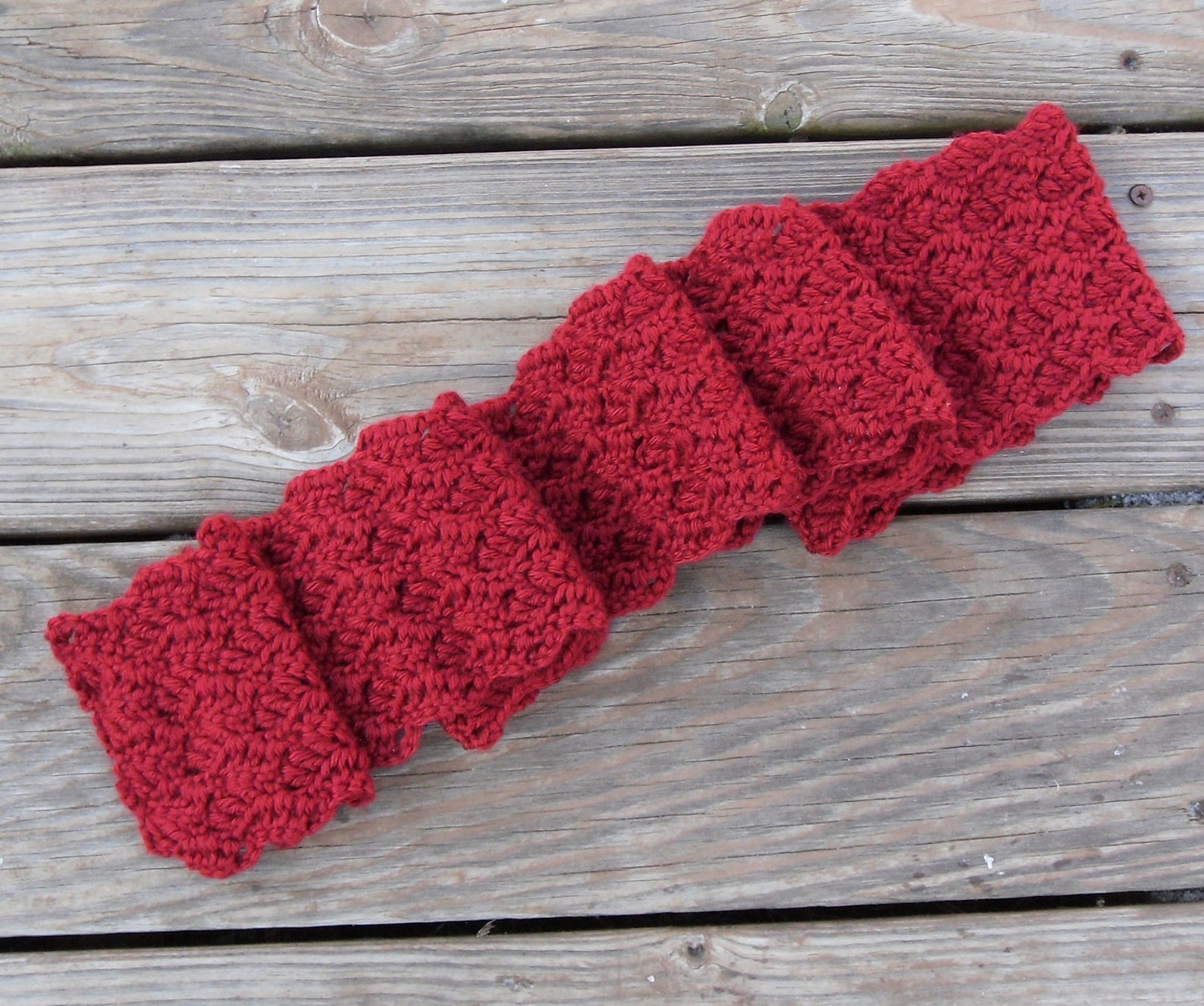 Red Crochet Scarf - Etsy