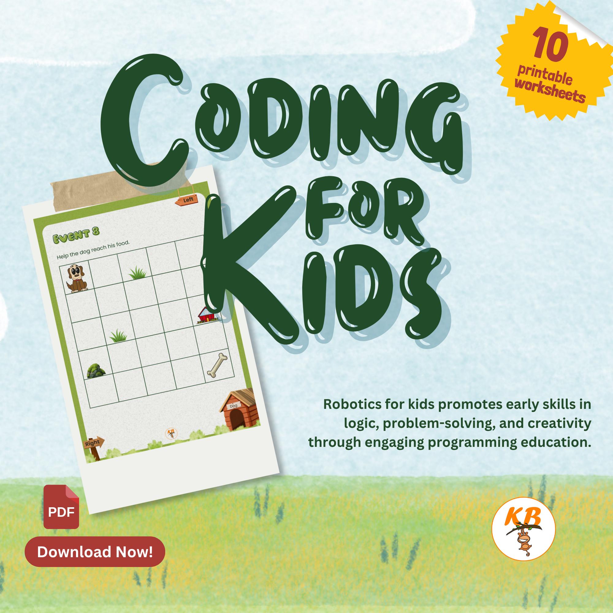 Coding Worksheet for Kids: Dog Coding (digital PDF) - Etsy