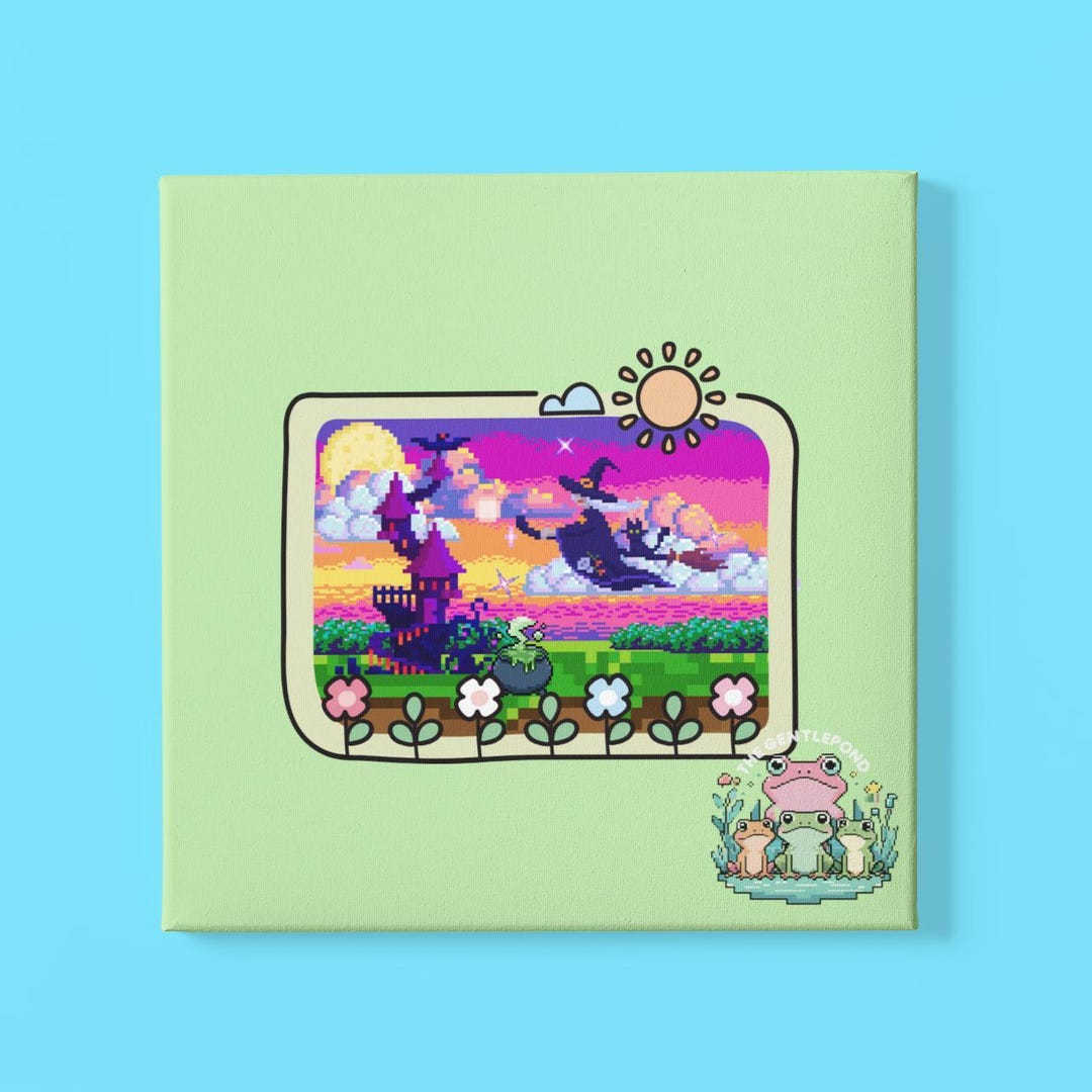 Pastel Witch Pixel Art Print - Cute Fantasy Wall Art - Pixel Pals ...