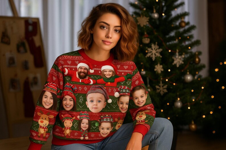 Custom Ugly Face Christmas Sweater, Custom Ugly Sweater With Photo, Pet ...