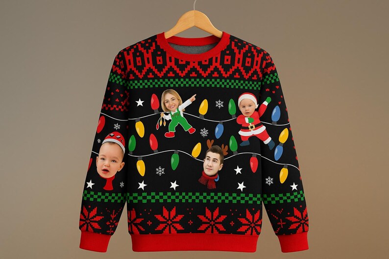 Custom Ugly Face Christmas Sweater, Custom Ugly Sweater With Photo, Pet ...