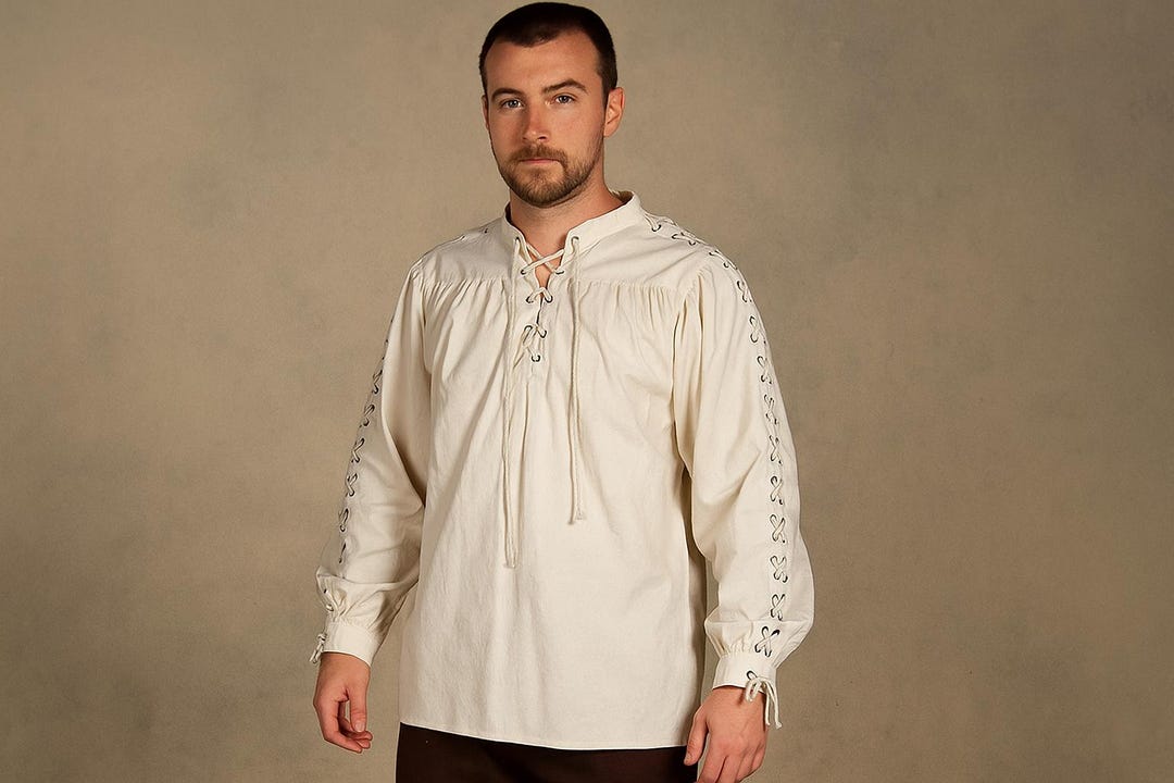 Medieval LARP Pirate Tunic, Viking Ren Faire Men's Tunic, Aesthetic ...