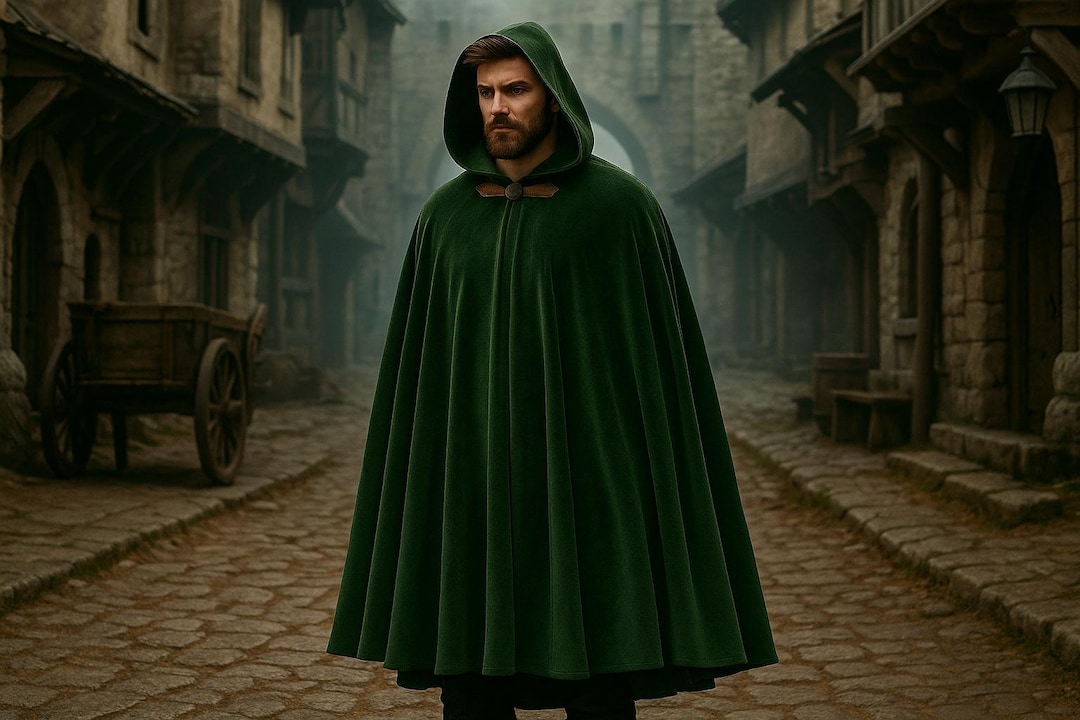 Medieval Renaissance Wizard Cloak, Ren Faire Viking Fantasy Cloak ...