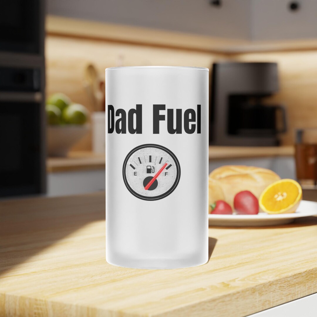 Frosted Glass Beer Mug - Dad Fuel, Personalized Drinkware for Fathers ...