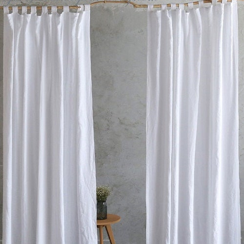 White Cotton Linen Window Curtain Panel/country Window/bedroom | Etsy