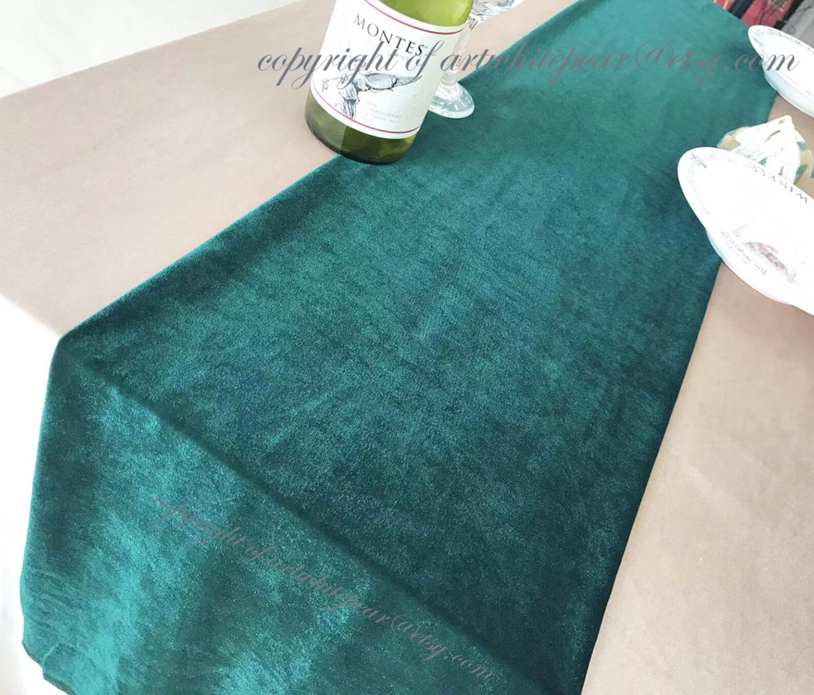 Emerald Velvet Table Runner Hunter Green Rectangle Square - Etsy