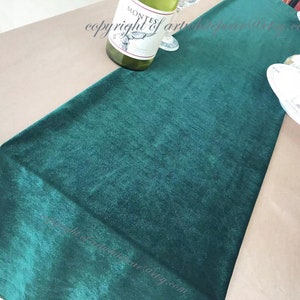 Emerald Velvet Table Runner Hunter Green Rectangle Square Round Oval ...