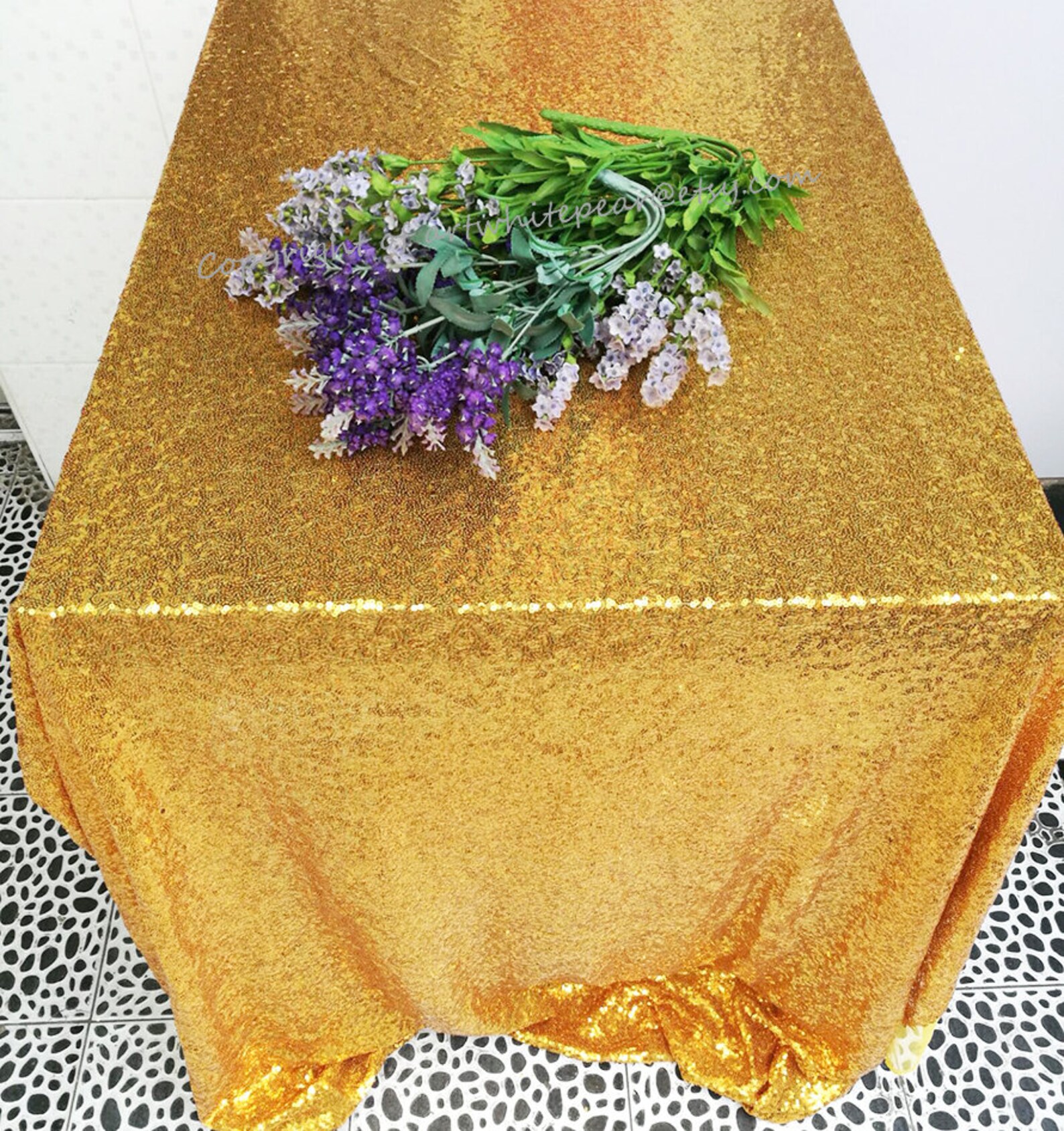 Bright Gold Sequin Tablecloth Rectangle Roundpartyglitz | Etsy