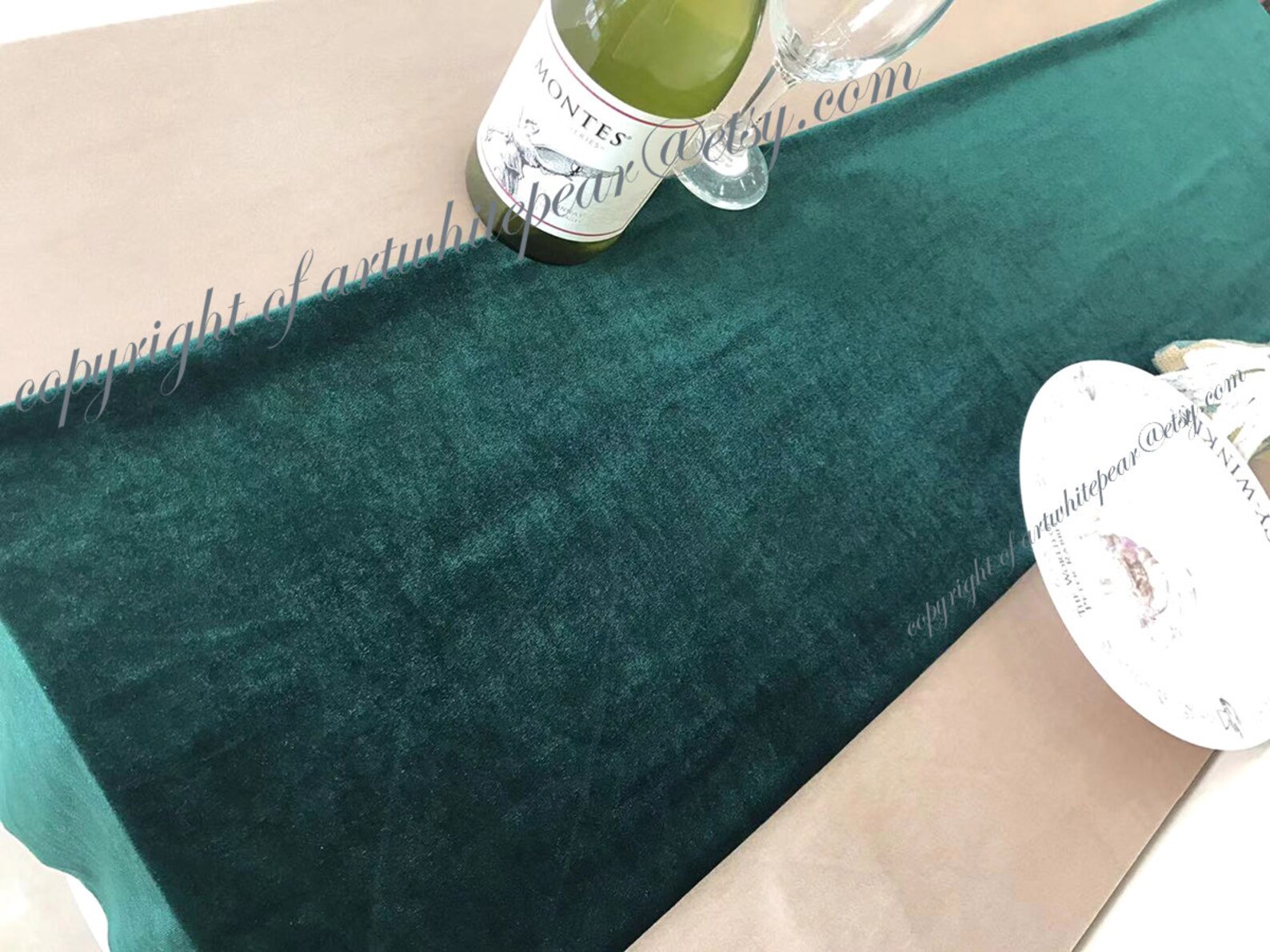 Emerald Velvet Table Runner Hunter Green Rectangle Square - Etsy