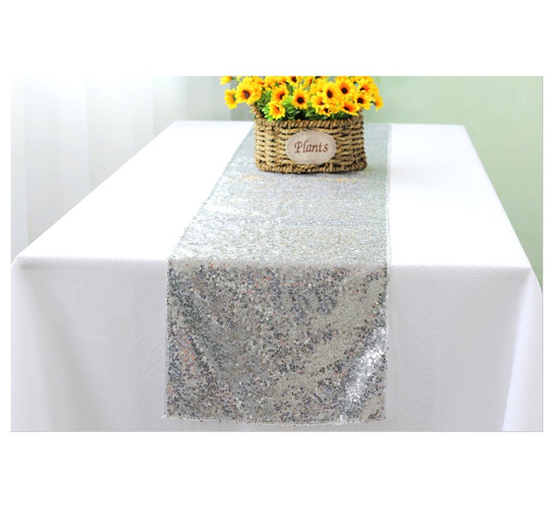 Silver Sequin Table Runner,glitz Wedding Table Runner,glitz Cake Table ...