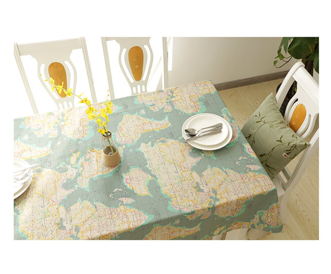 World Map Rectangle Square Tablecloth,round Oval Tablecloth,party ...