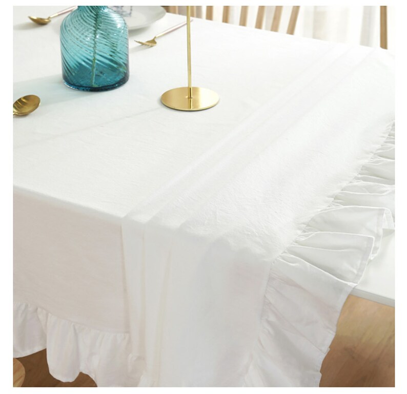 Ruffled Linen Tablecloth Square Rectangle Wedding Table Linen - Etsy